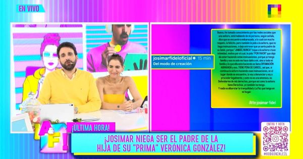 Josimar felicita a su 'prima' por embarazo y niega ser el padre: "JAMÁS ...